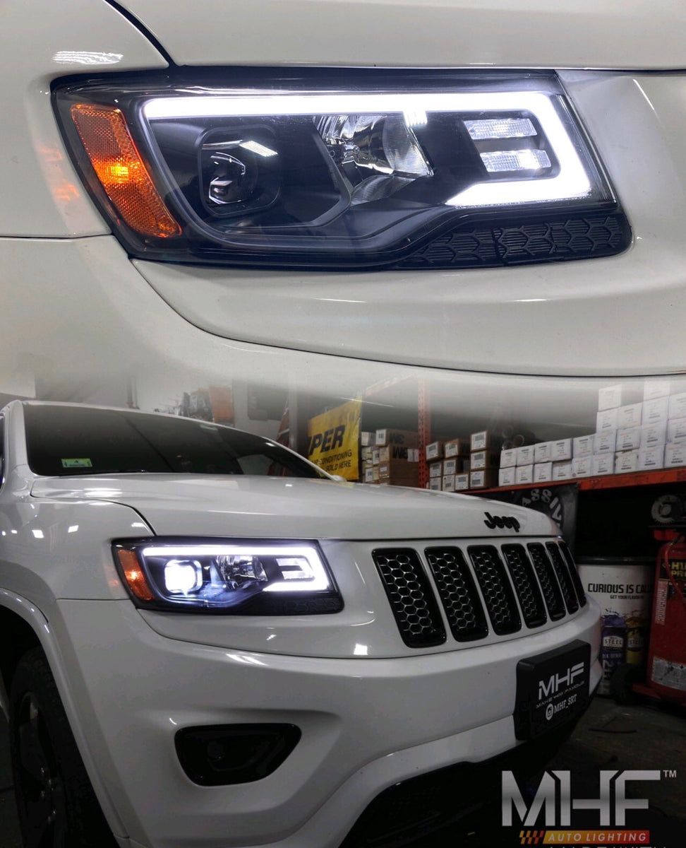 2014 2016 Jeep Grand Cherokee Black Projector switchback headlights