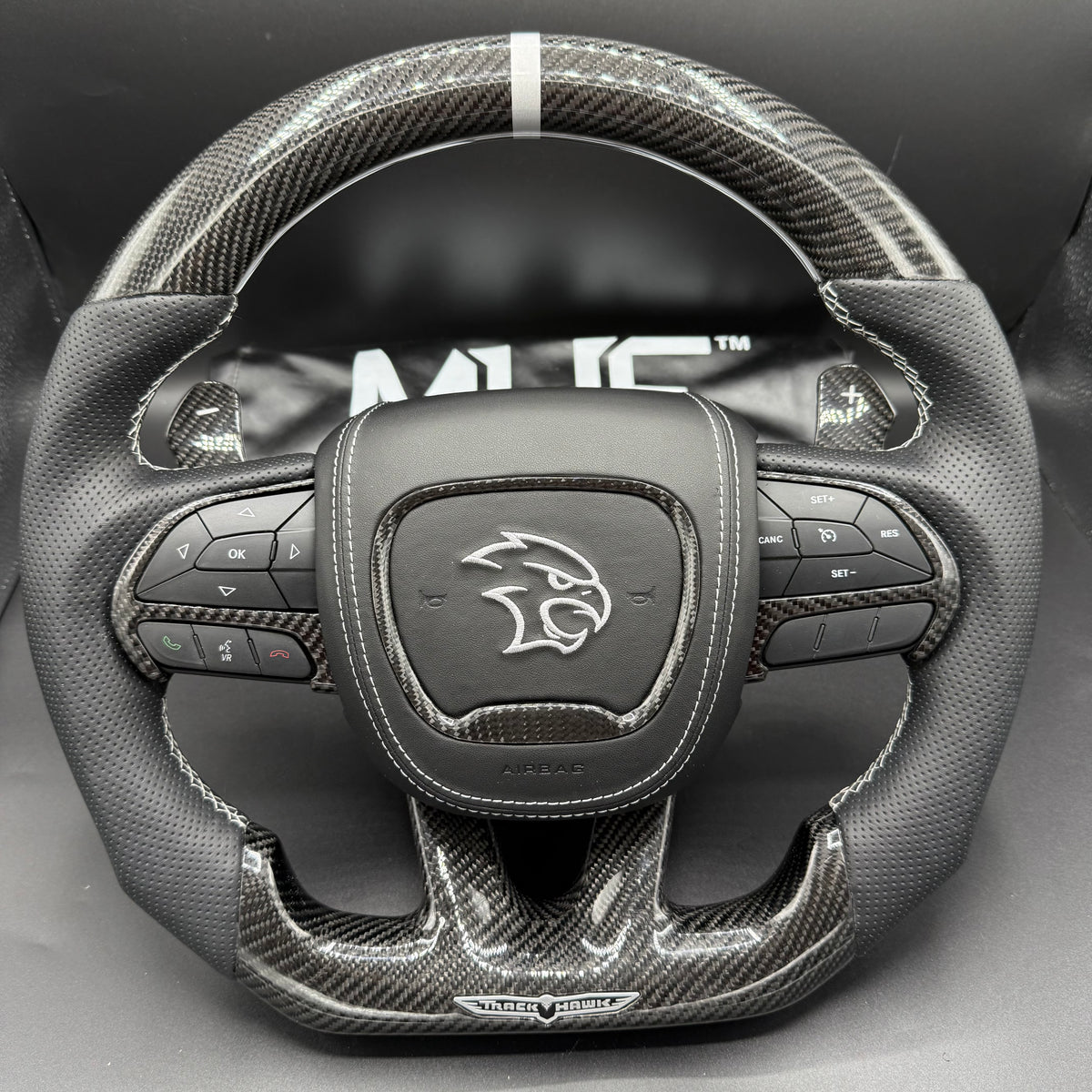 2014-2021 TrackHawk Silver Accent l Stitching OEM Carbon TrackHawk Ste ...