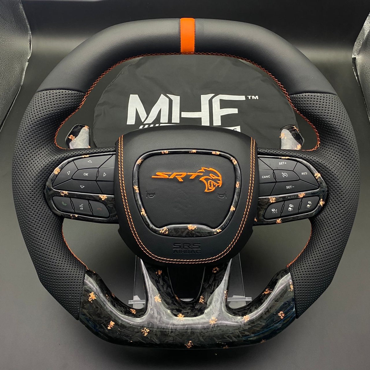 2014-2021 Forged Orangle Flake Carbon SRT Dodge Steering Wheel ...
