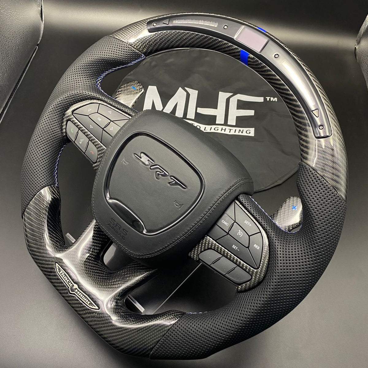 2018-2021 Carbon Blue White “Track Series” TrackHawk Steering Wheel ...