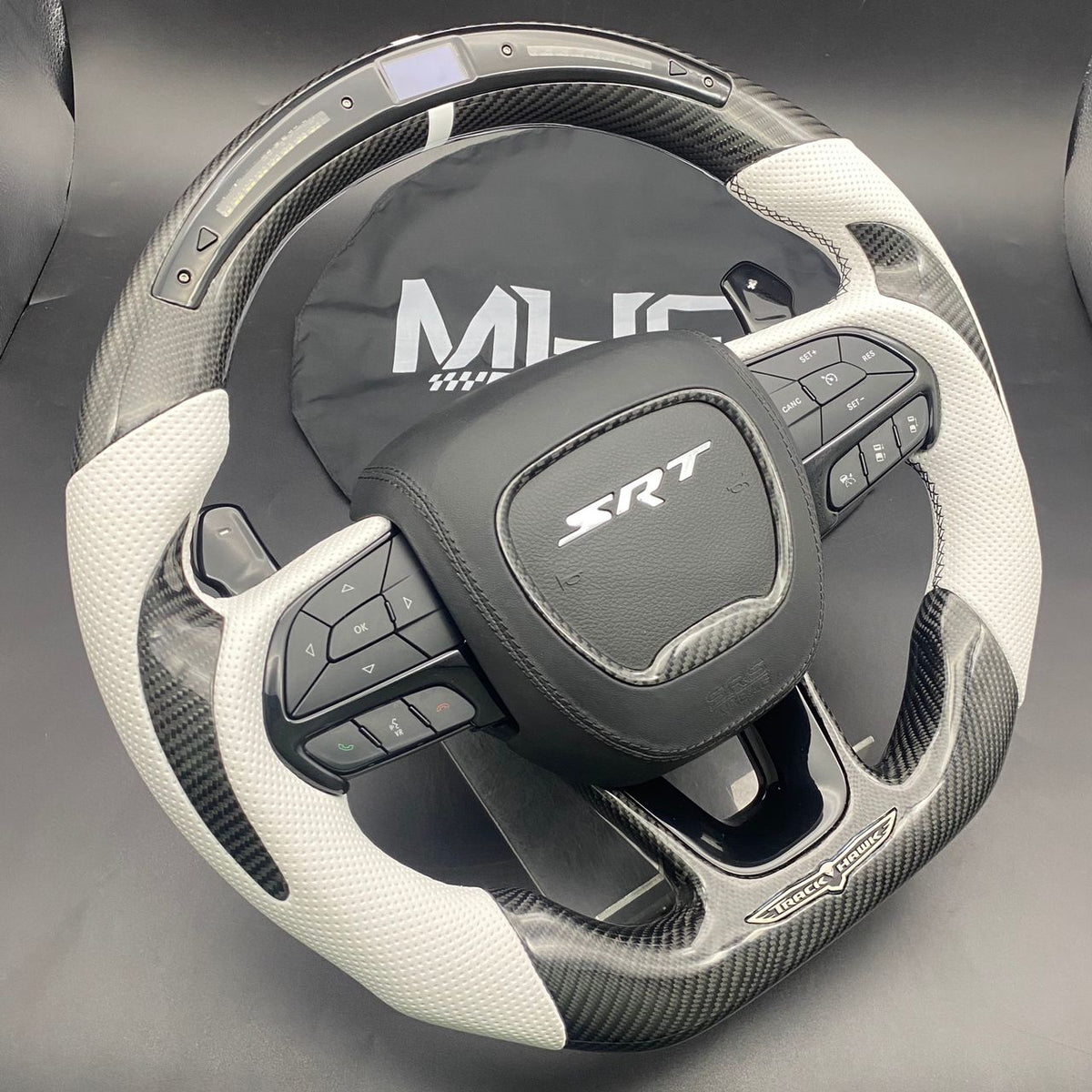 2018-2021 Carbon White Accent “Track Series” TrackHawk Steering Wheel ...