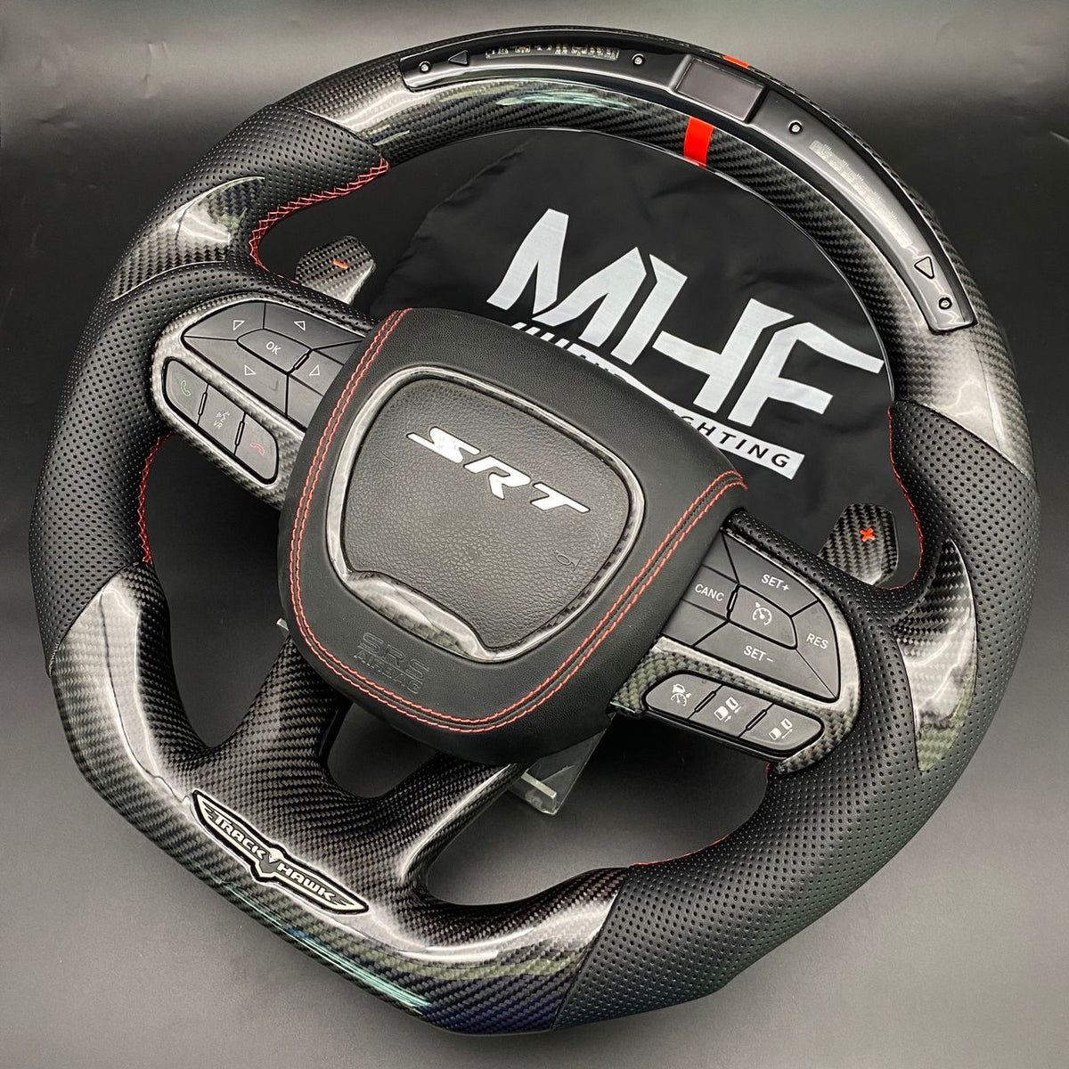 2014- 2021 Carbon Red Accent “TrackHawk ” Steering Wheel – MHFAutoLighting