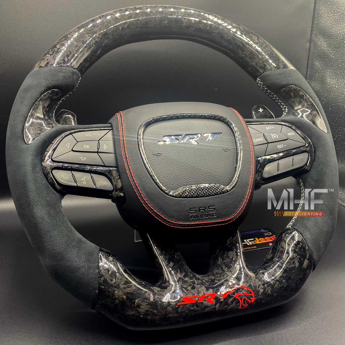 2015 -2021 Forged Carbon “Hellcat Red” Accent Steering Wheel ...