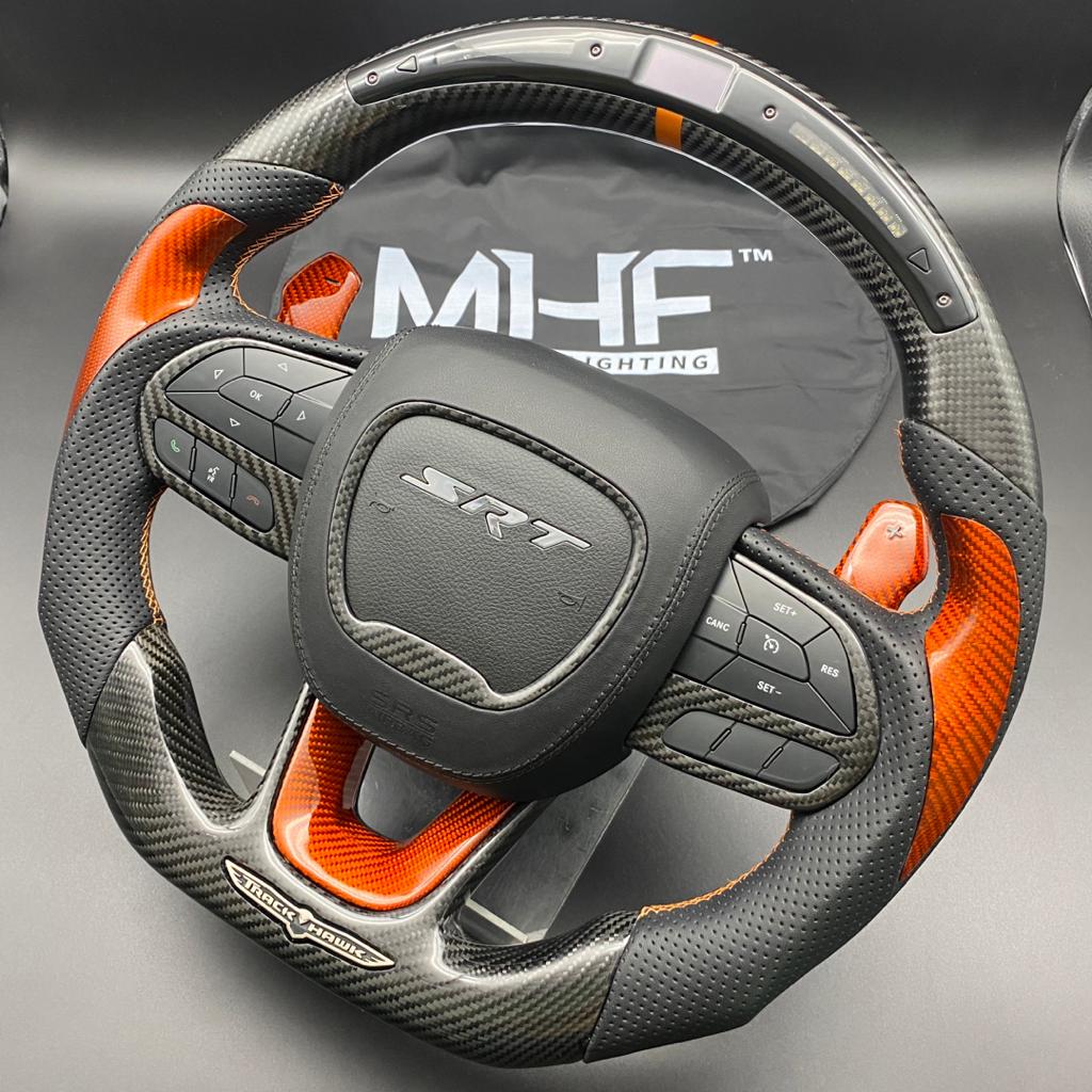 2018-2021 “Track Series” Orange Carbon Accent TrackHawk Steering Wheel ...