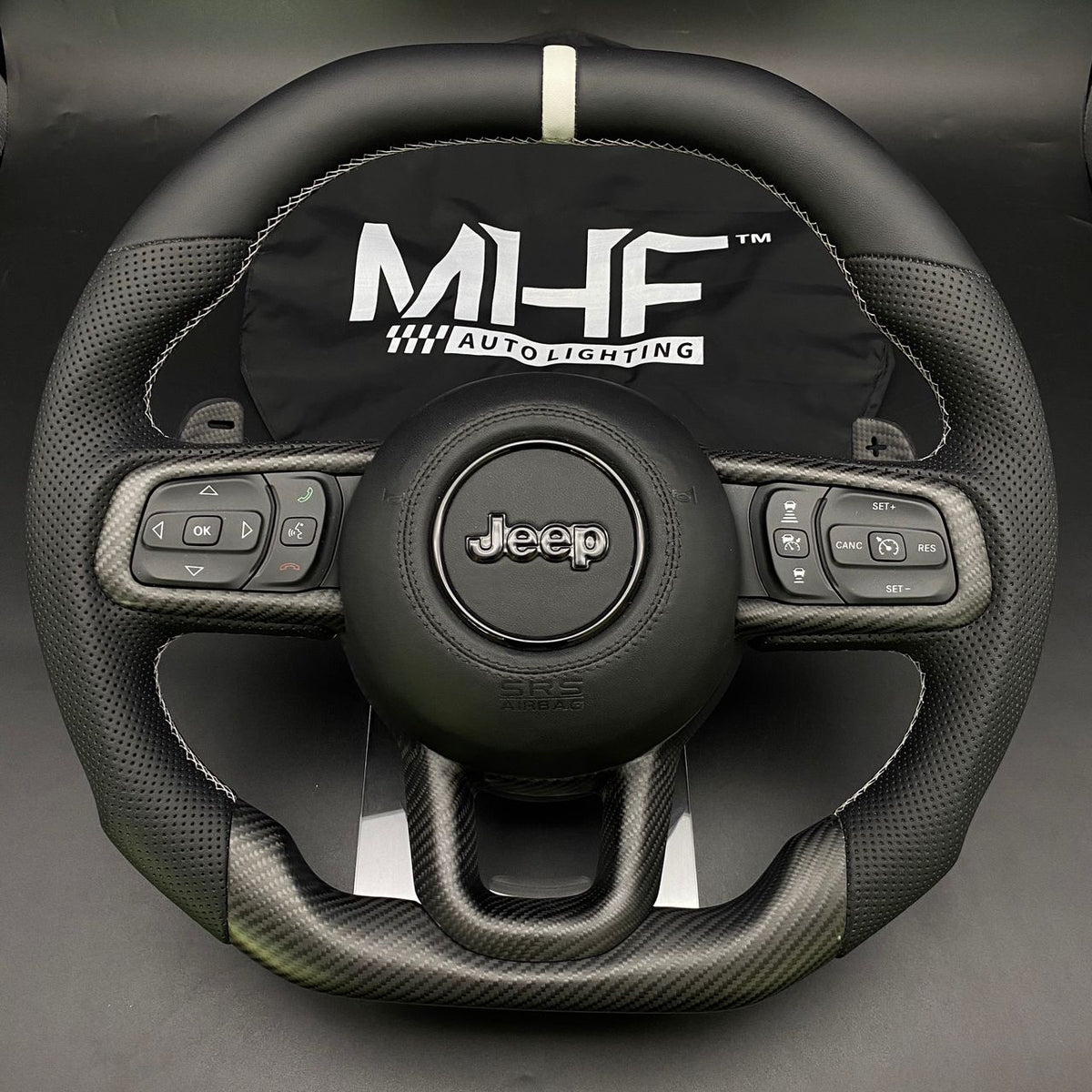 2018-2023 392 Matte Carbon / White” Jeep Wrangler Steering Wheel ...