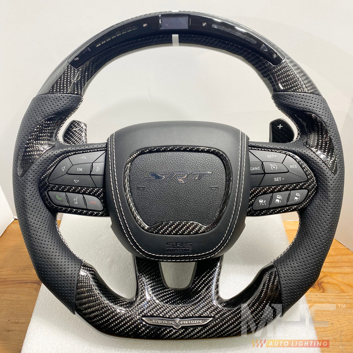 2018-2021 Carbon “Track Series” White Accent TrackHawk Steering Wheel ...