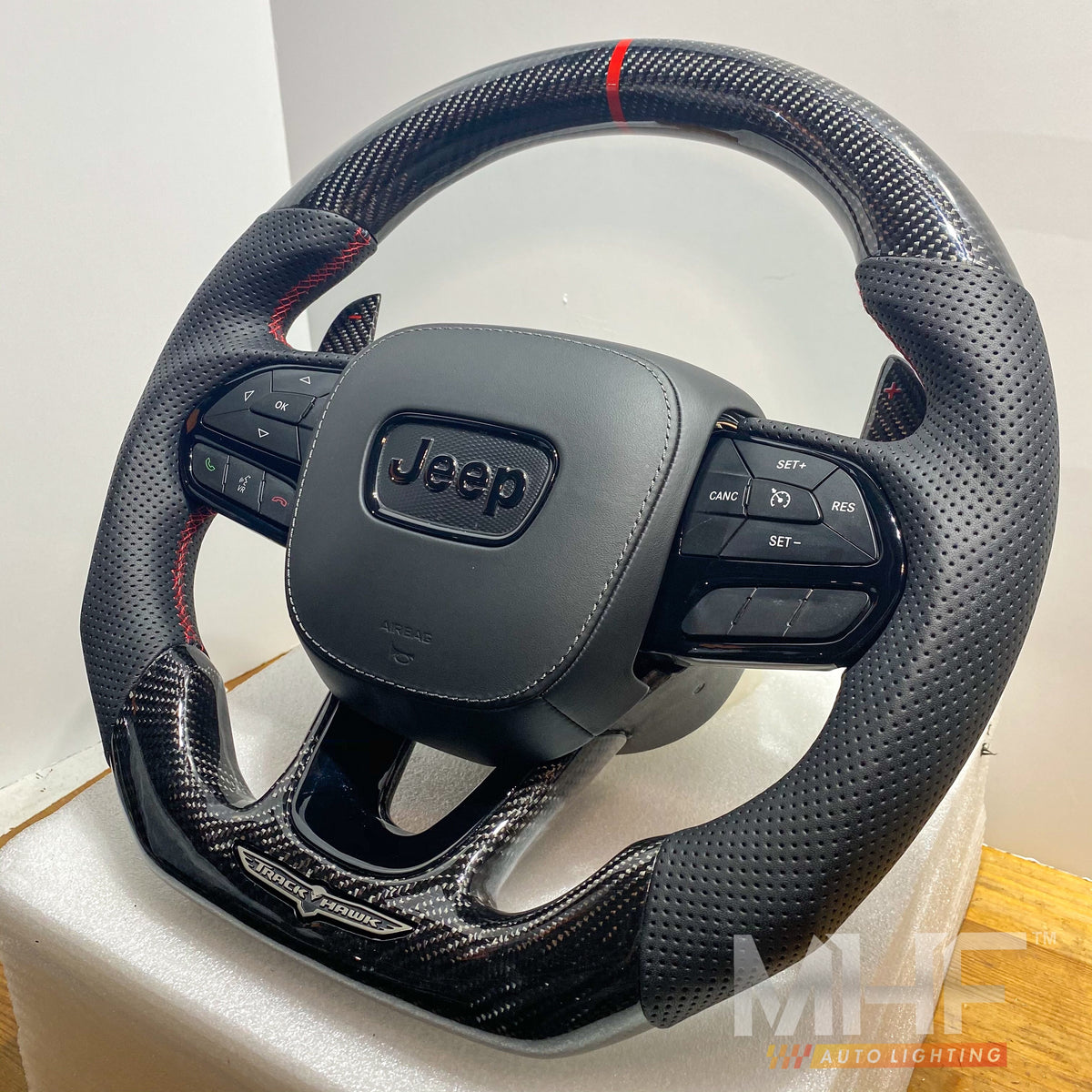 2018-2021 Carbon “Black Gloss” Accent TrackHawk Steering Wheel ...