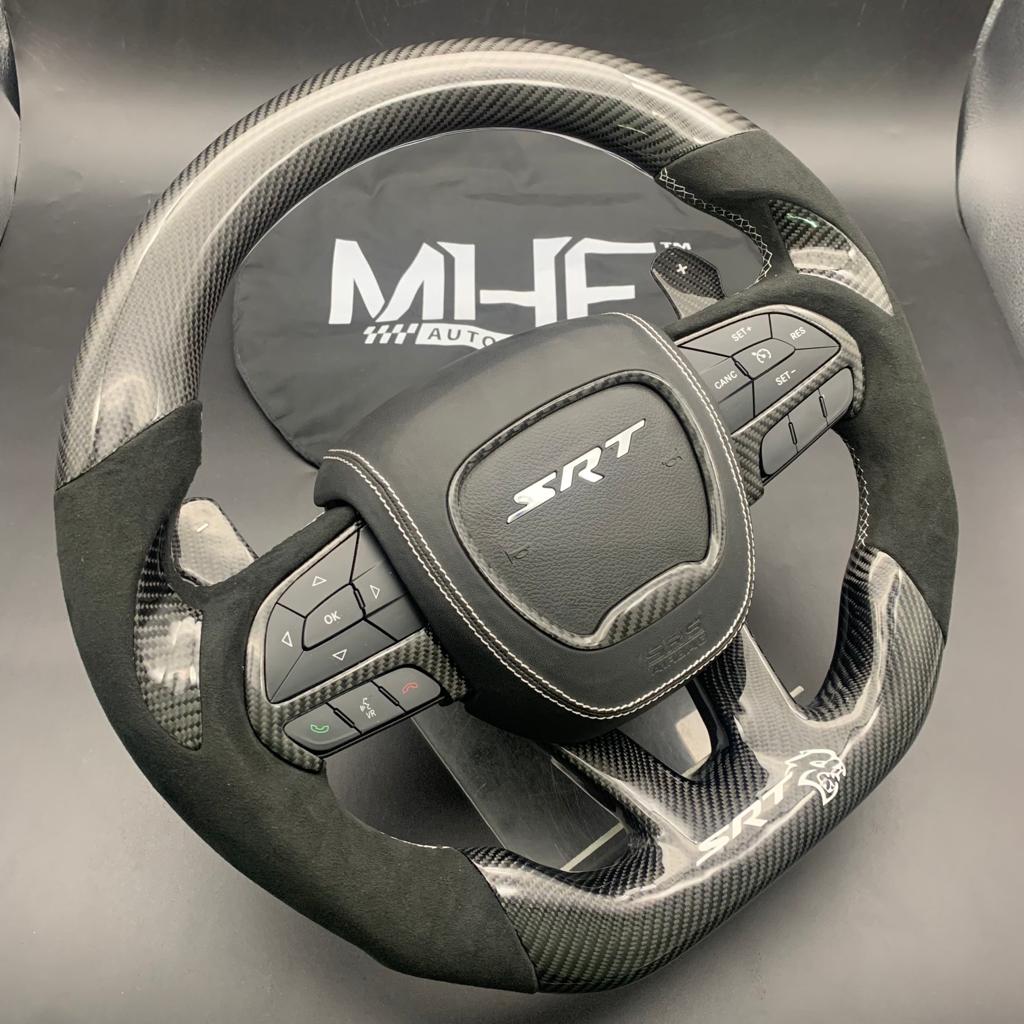 2015 -2021 Carbon “Hellcat Alcantara” Red Steering Wheel – MHFAutoLighting