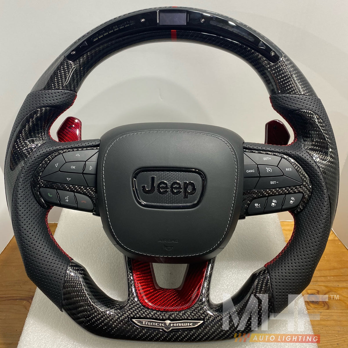 2018-2021 Carbon “Track Series” Red Carbon Accent TrackHawk Steering W ...