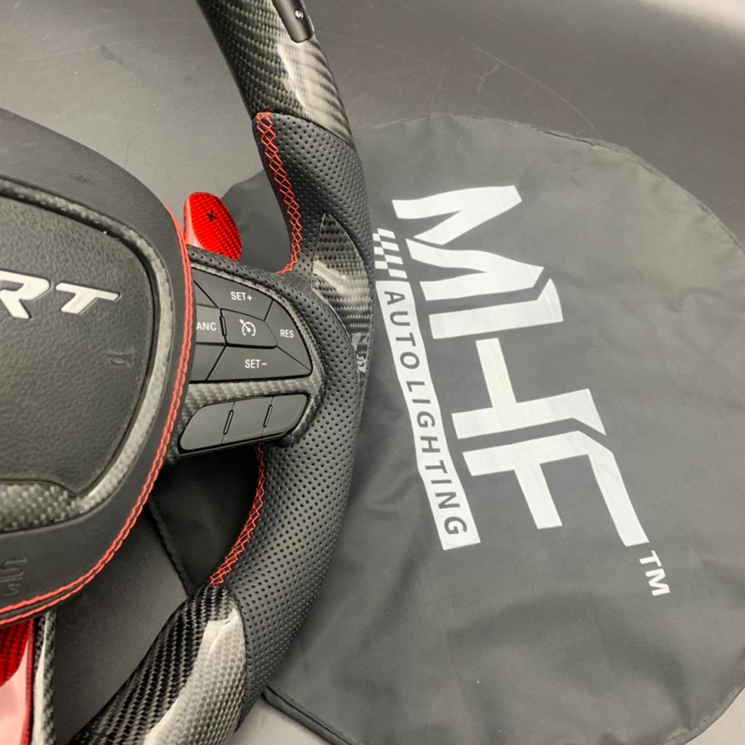 2018-2021 Carbon “Track Series” Red Carbon Accent TrackHawk Steering W ...