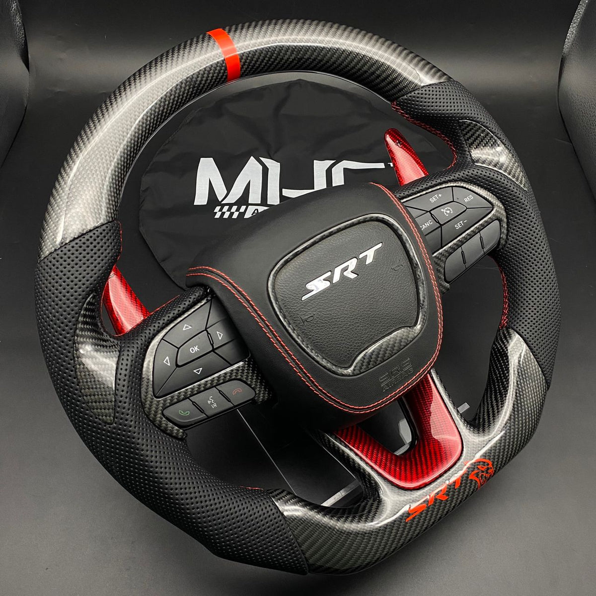 2014-2021 Red Carbon Hellcat SRT Steering Wheel – MHFAutoLighting