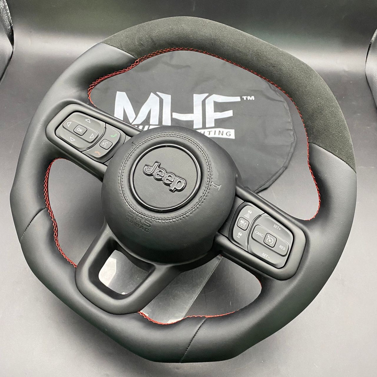2018-2022 JT / JL “Smooth Leather Alcantara / Red” Jeep Wrangler Steer ...